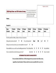 2018 Hopi Hunter Survey Form - The Hopi Tribe