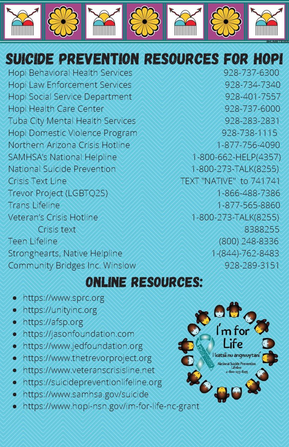 I'm for Life (SAMHSA Native Connections Grant) - The Hopi Tribe