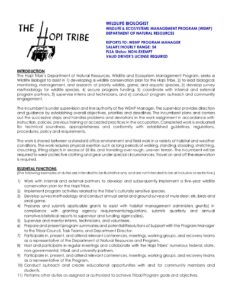 WEMP Wildlife Biologist 012024 N54 - The Hopi Tribe